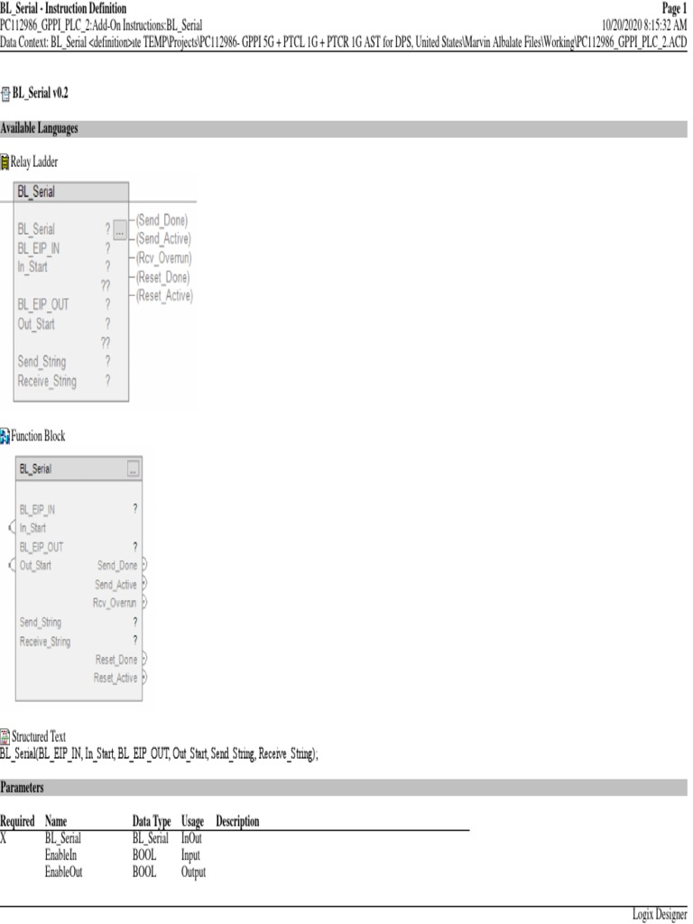 Logix Designer Report(s) | PDF | Parameter (Computer Programming ...