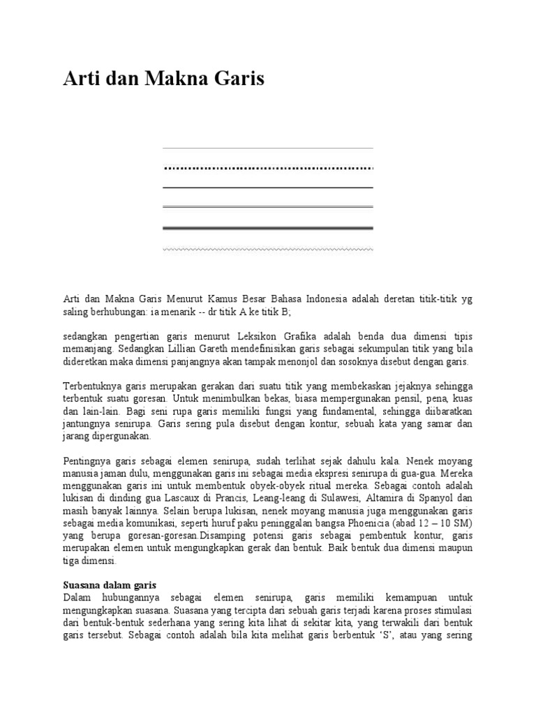 Arti Dan Makna Garis | PDF