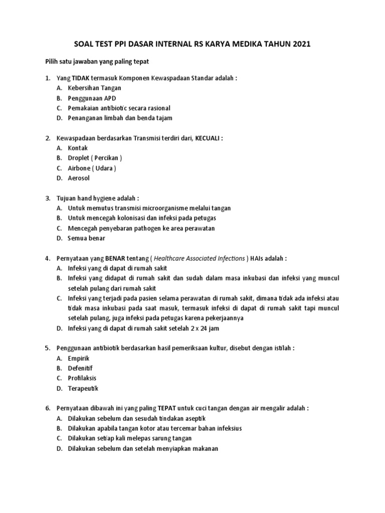 Soal Test Ppi Dasar 2021 | PDF