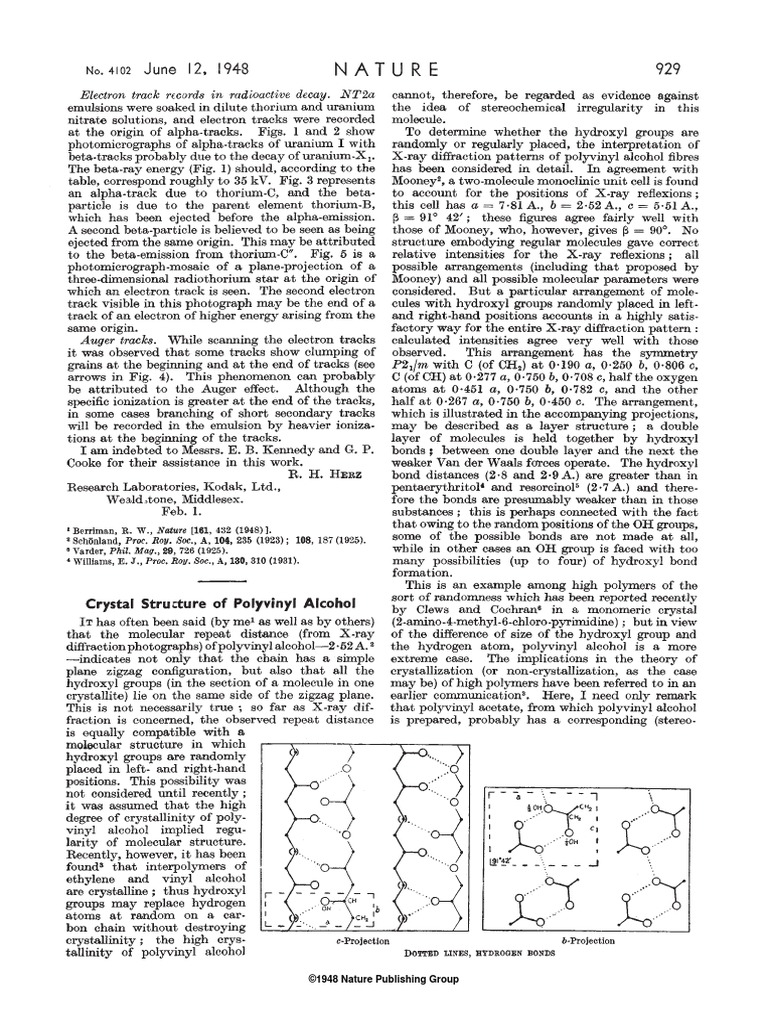 Crystal Structure of PVA | PDF | Art