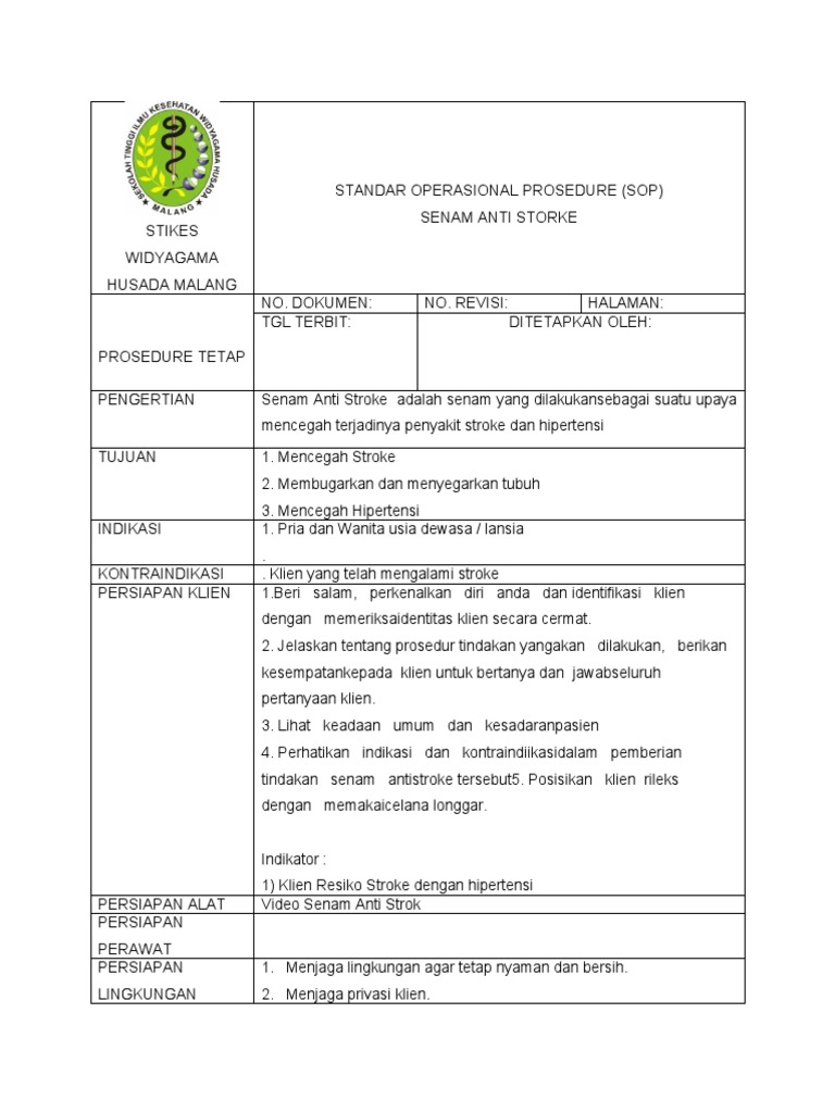 Sop Anti Stroke | PDF