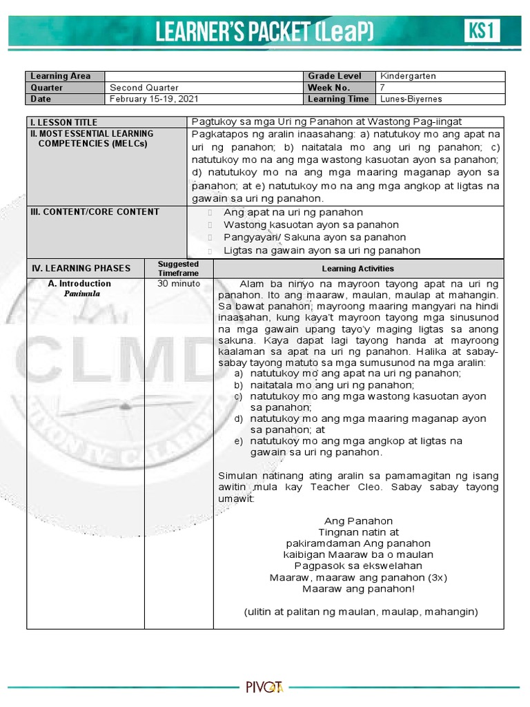 q2 - Week 7 - Pivot 4a Leap | PDF