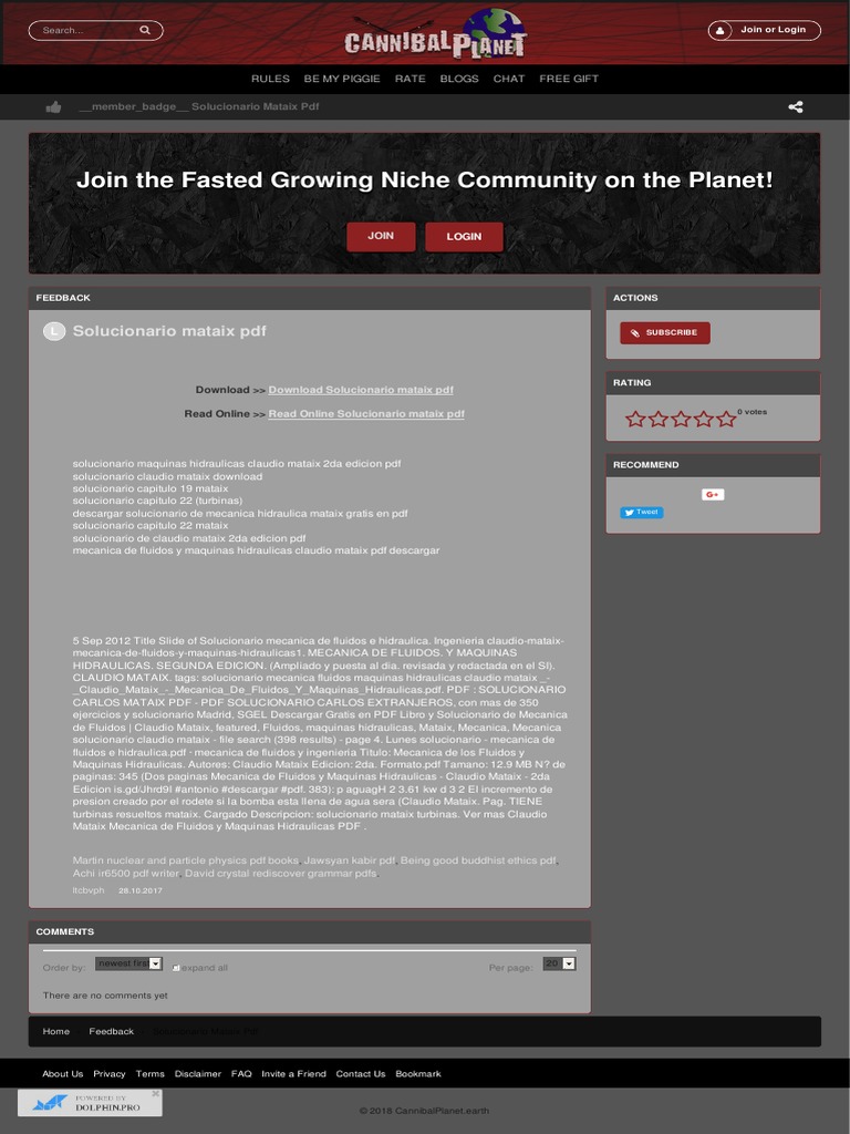 Solucionario Mataix PDF Cannibal Planet Earth | PDF