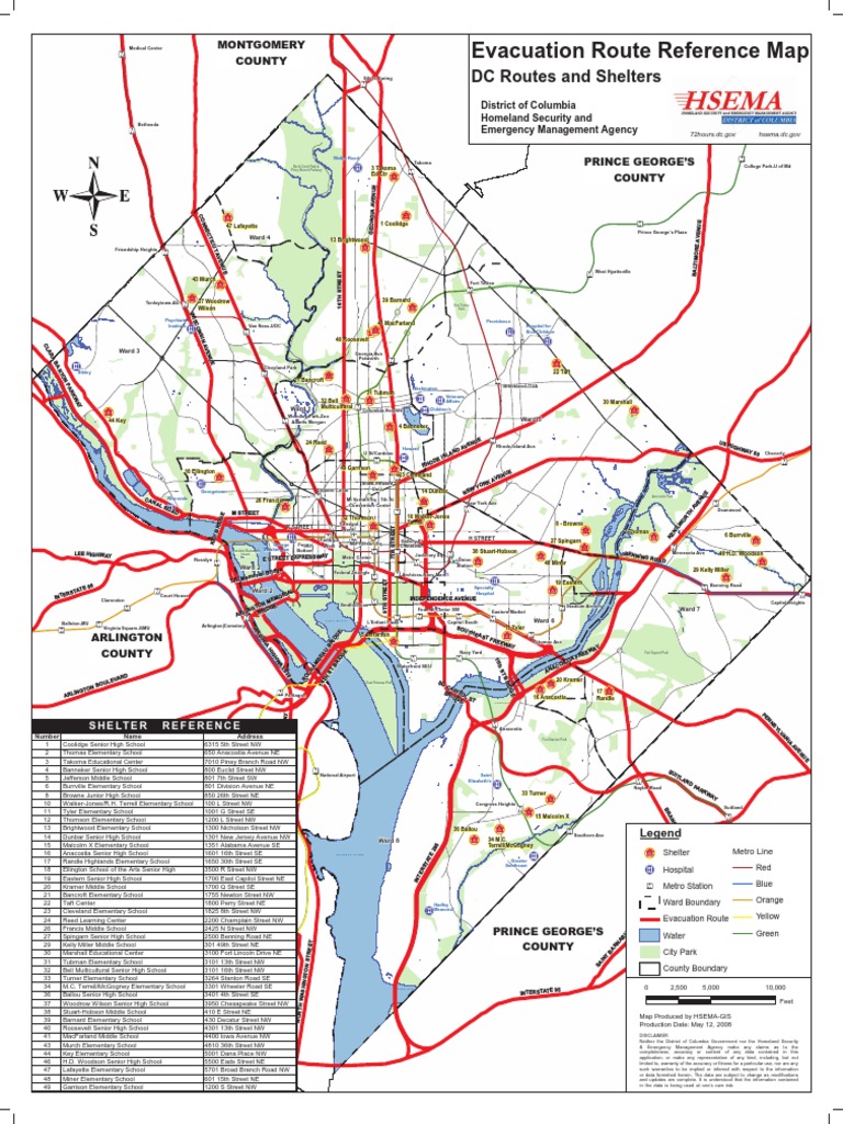 D.C.-Area Evacuation Route Reference Map | PDF | Washington | The ...