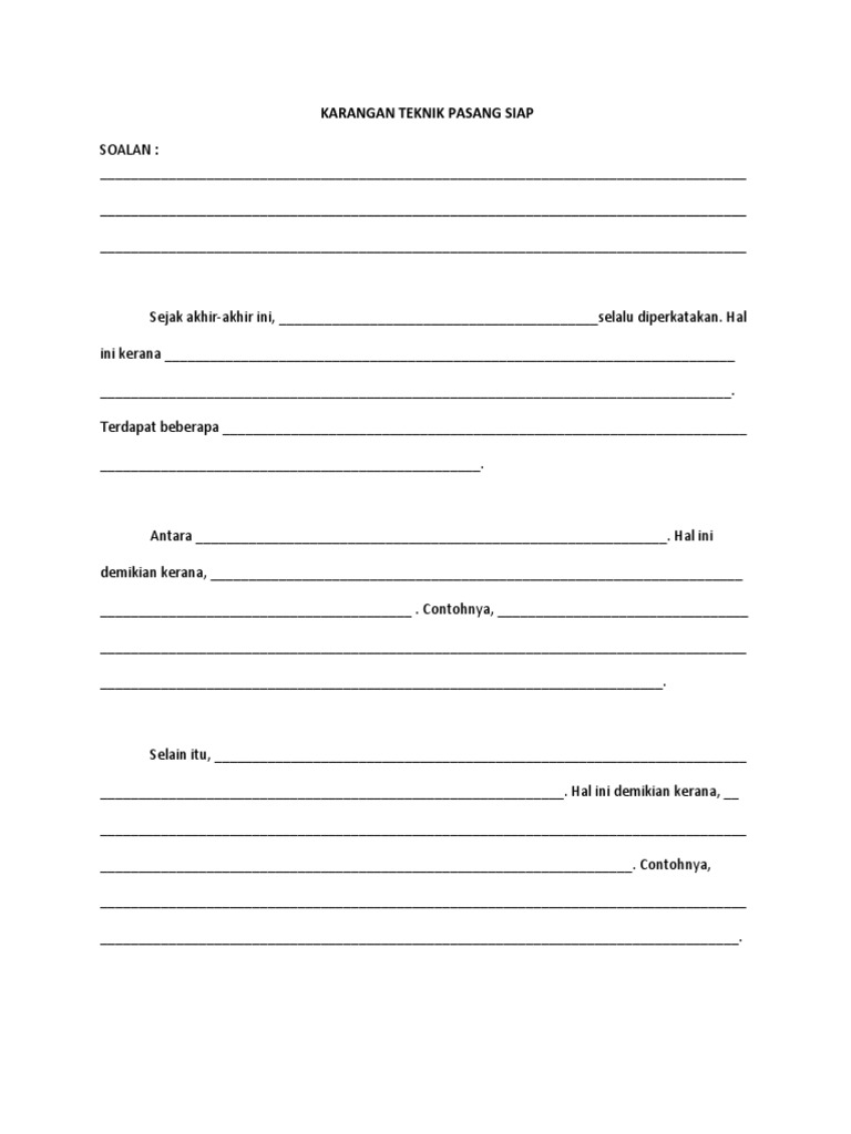 Karangan Teknik Pasang Siap | PDF