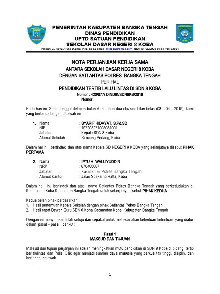 Mou Sekolah Dengan Kepolisian | PDF