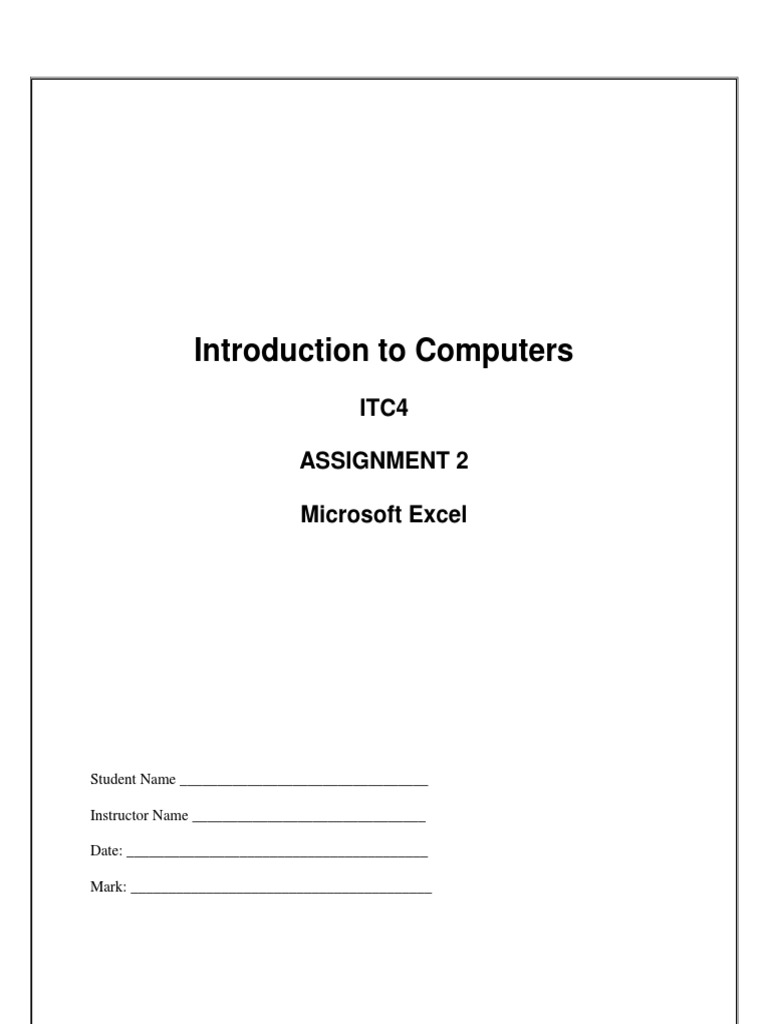 ITC4 v2-0 Assignment 2 2020-0407 | PDF | Worksheet | Microsoft Excel