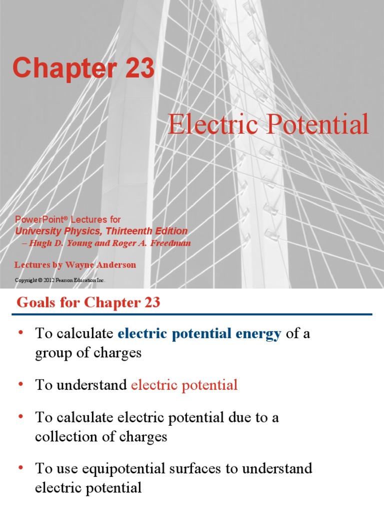 Ch. 23 - Electric Potential | PDF | Potential Energy | Electric Field