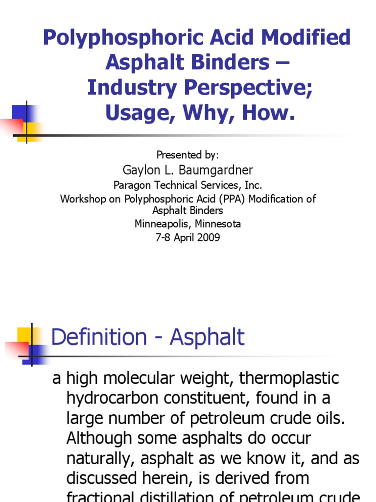 Baumgardner - Industry Perspective | PDF | Asphalt | Catalysis