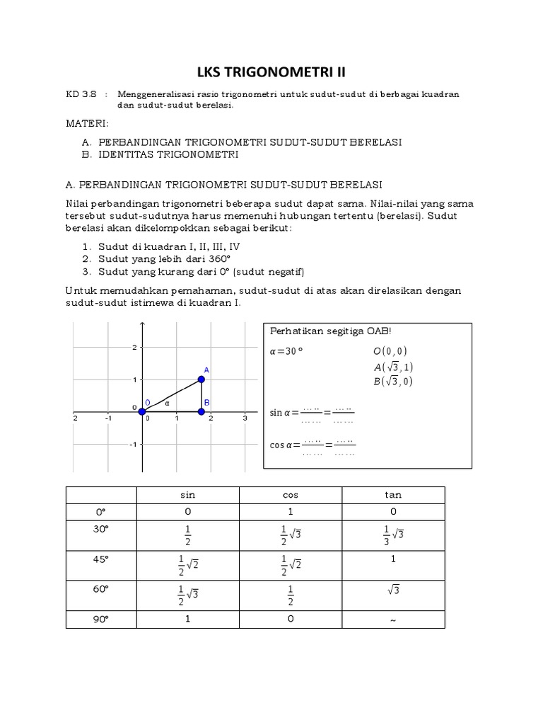 LKS Trigonometri Ii | PDF