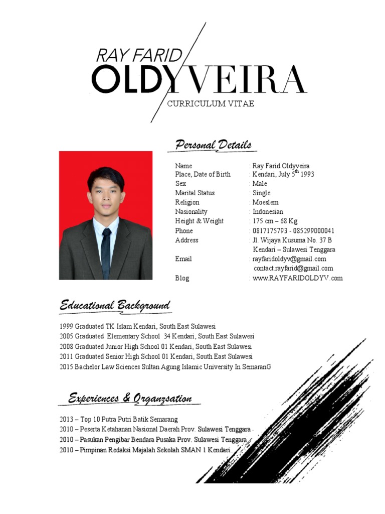 contoh cv umum untuk melakukan lamaran