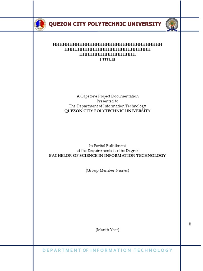 Capstone Project Documentation Template Pdf System Page Layout