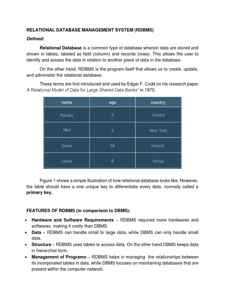 Relational Database Management System (rdbms) | Pdf | Relational 