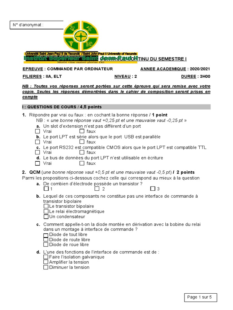 CC 1 Commande Par Ordinateur | PDF | Technologies de l'information et de la communication ...