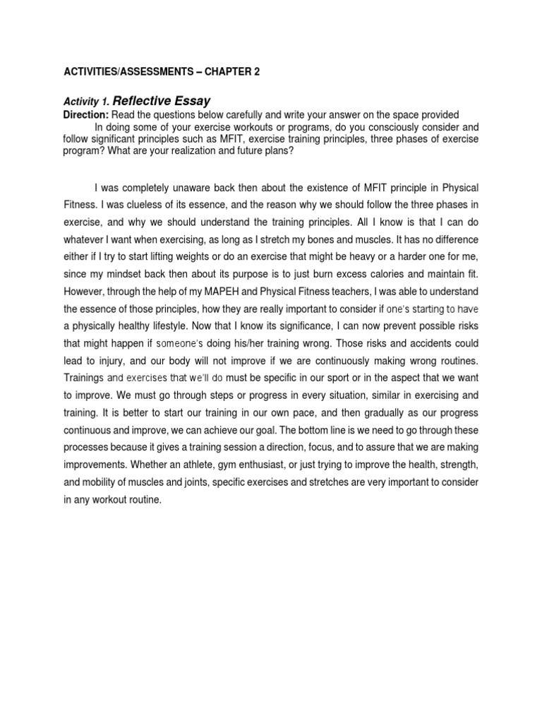 Chapter 2 Activities | PDF | Physical Fitness | Management Of Obesity