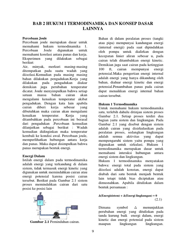 Hukum I Termodinamika | PDF