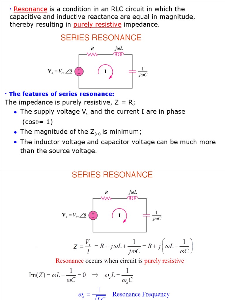 The Features of Series Resonance | PDF | Resonance | Electrical Impedance