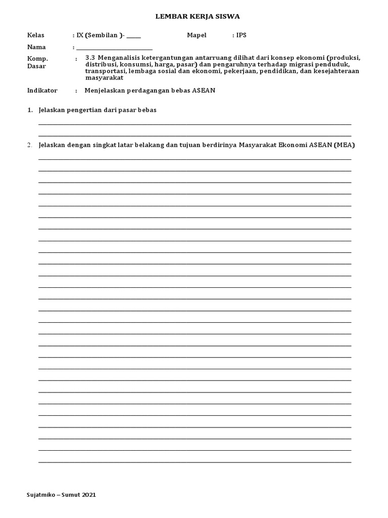 Lks 22 Ips 9 Pasar Bebas | PDF