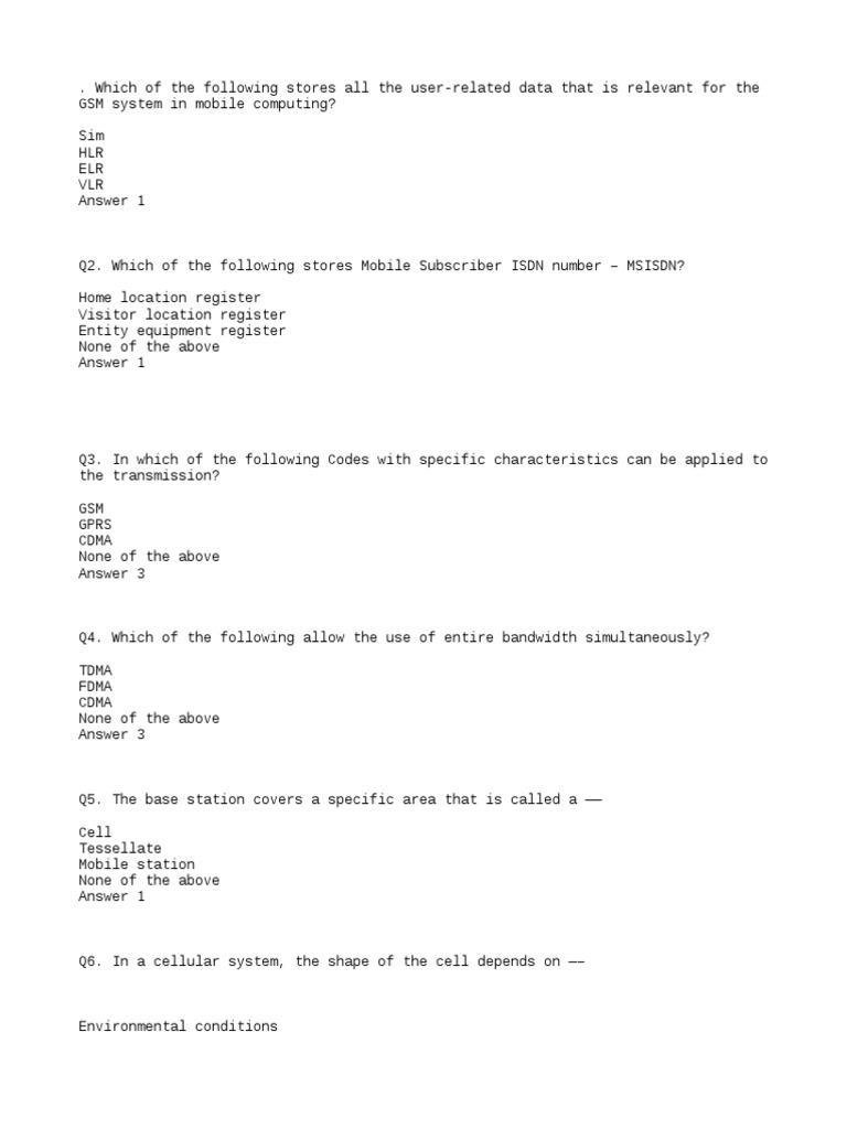 Mobile Com MCQ | PDF | Network Congestion | Transmission Control Protocol