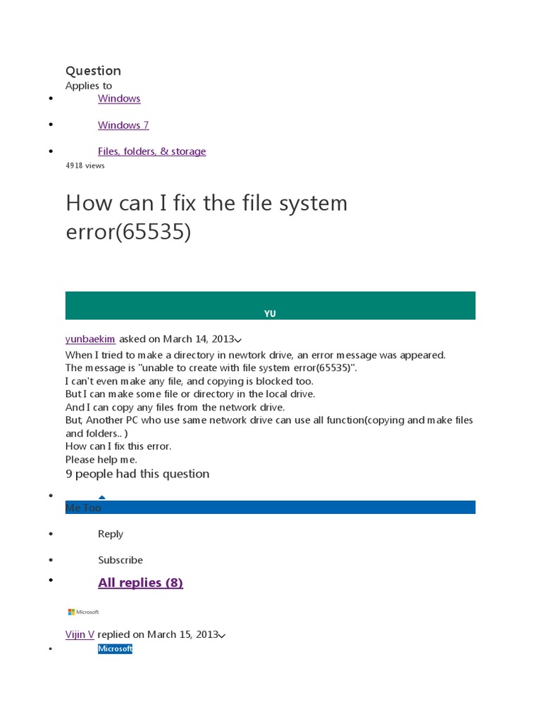 Cara Memperbaiki File System Error (65535) | PDF | File System | Computer File