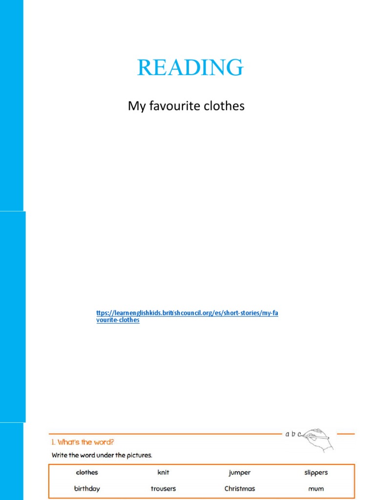 READING My Favourite Clothes | PDF
