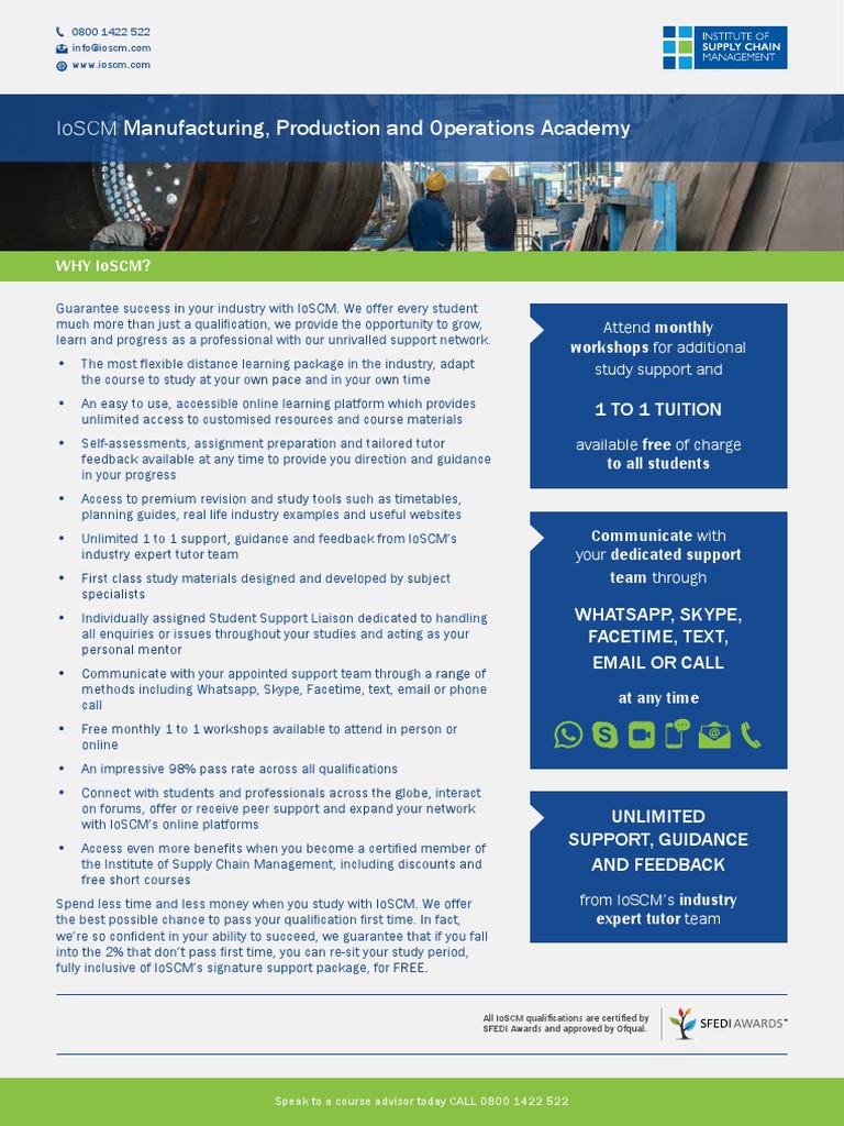 Ioscm Manufacturing, Production and Operations Academy | PDF ...