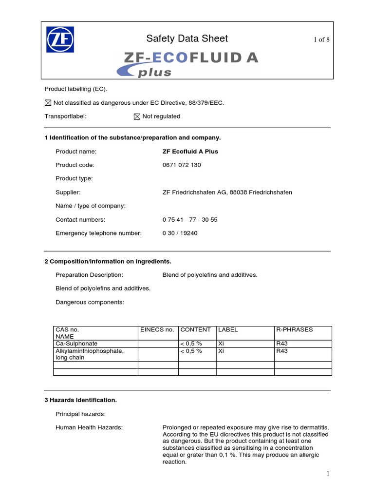 Ecofluid A Plus en | PDF | Toxicity | Water