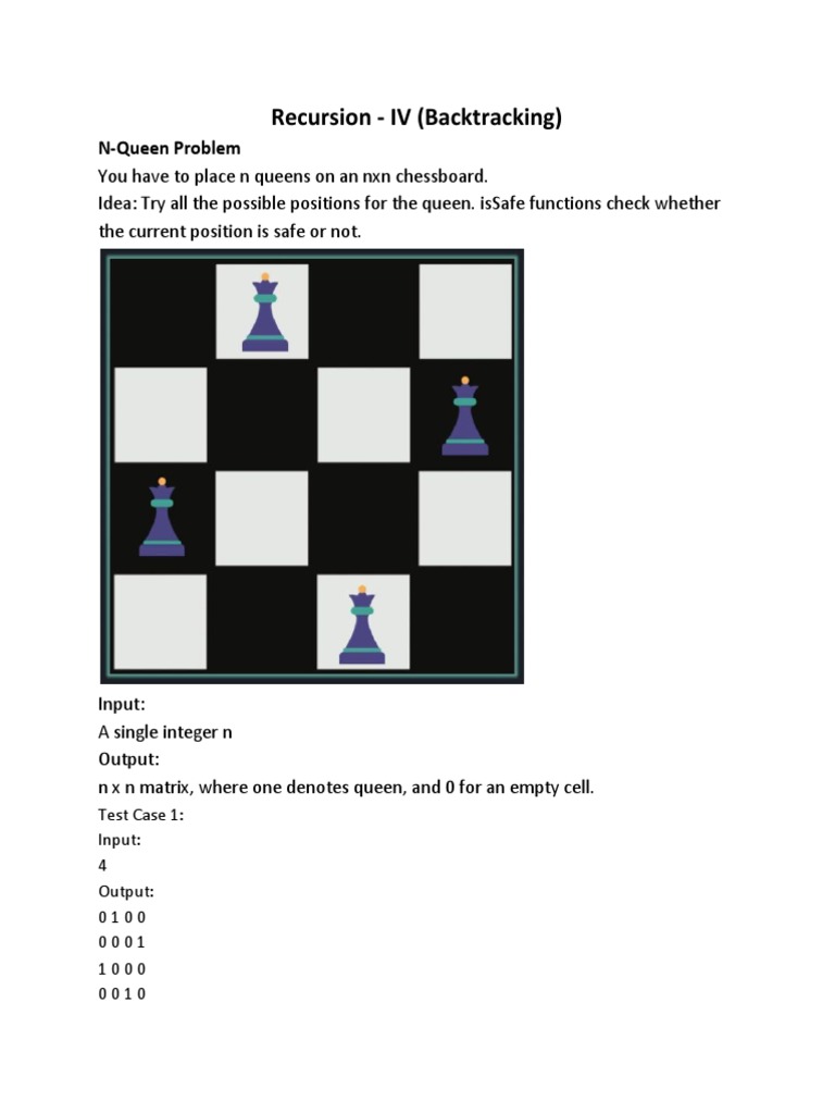 18.2 Notes Backtracking - N Queen Problem | PDF | Teaching Methods ...