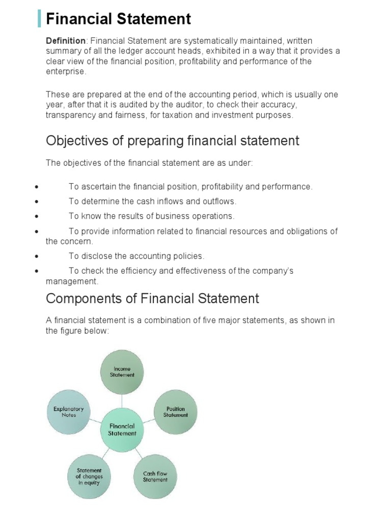 Objectives of Preparing Financial Statement | PDF | Going Concern | Financial Statement