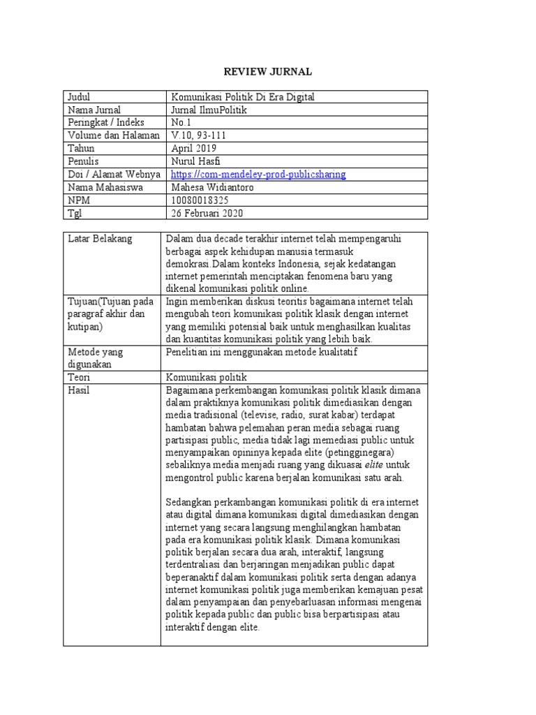 Tugas Review Jurnal | PDF