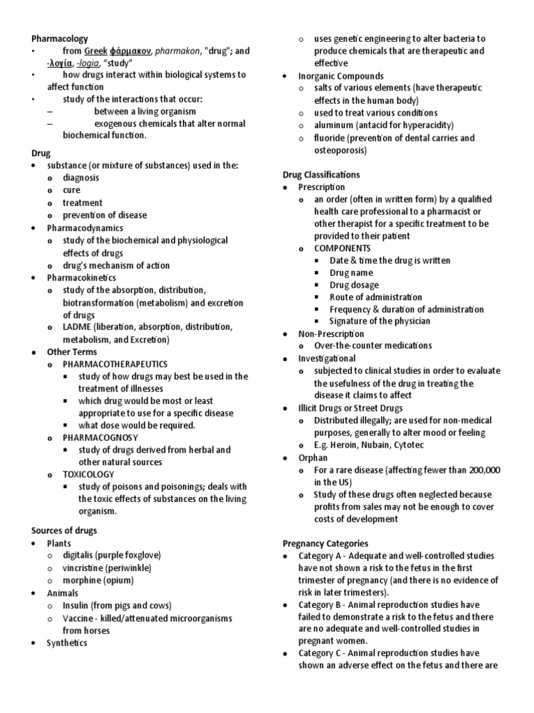 Nursing Pharmacology COMPLETE | PDF | Acetylcholine | Pharmacology