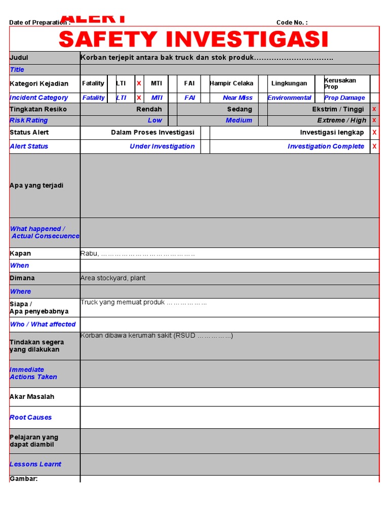 Safety Investigasi Kecelakaan | PDF