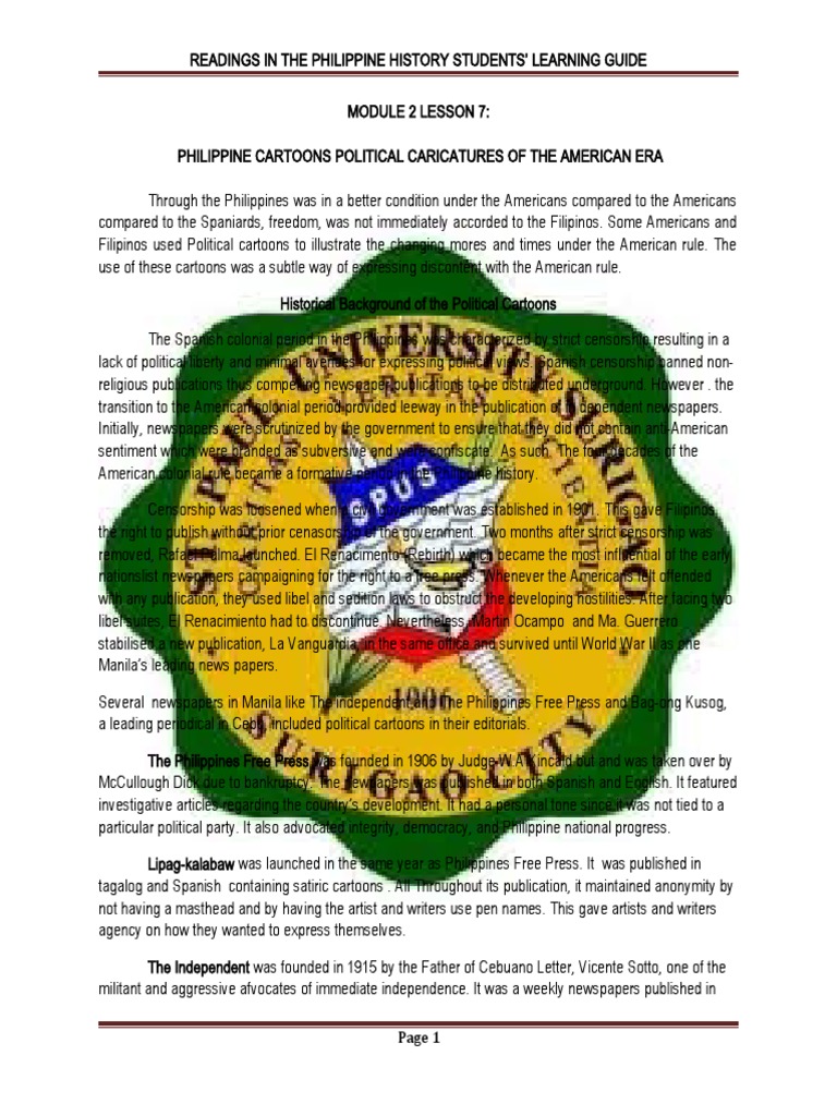 Module 2 Lesson 7 Philippine Cartoons Political Caricatures of The ...