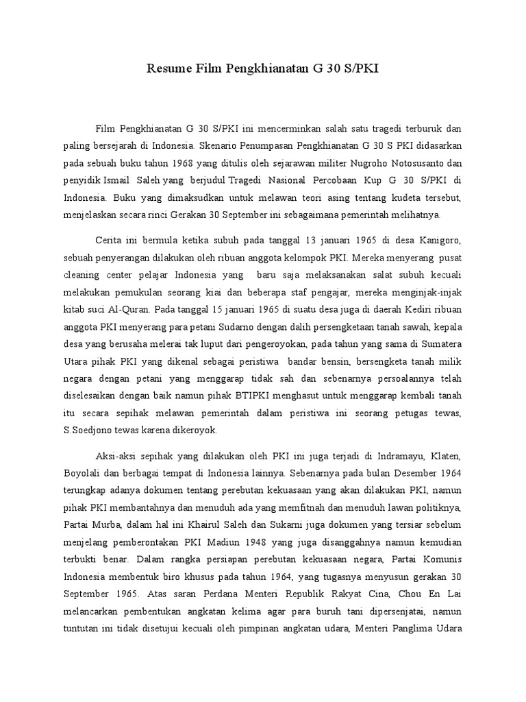 Film Pengkhianatan G30S PKI | PDF