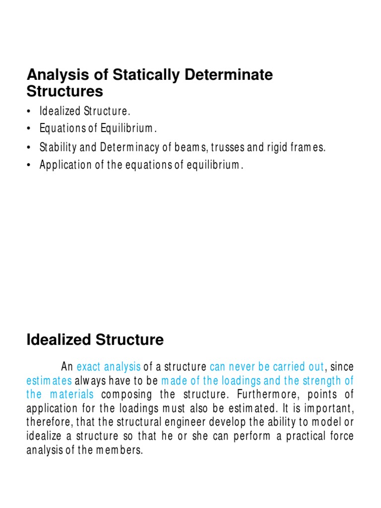 1 - Analysis of Statically Determinate Structures | PDF | Truss | Stability Theory
