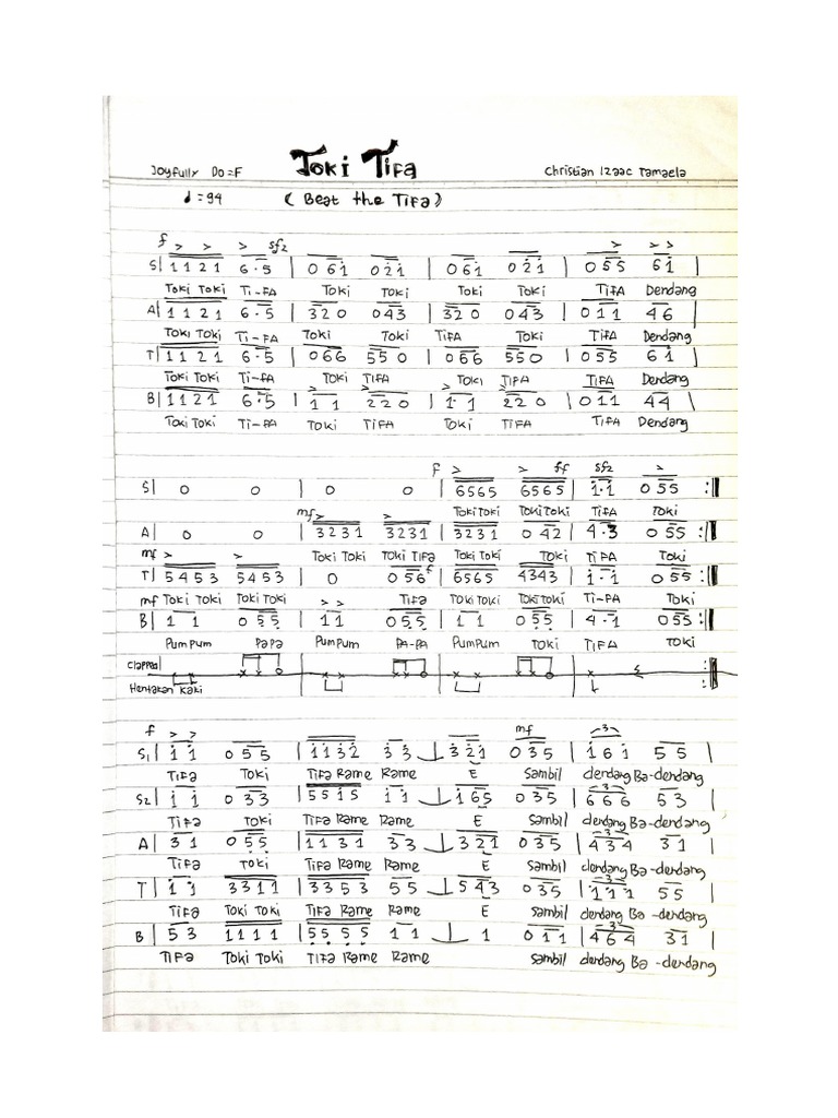 20 - Toki Tifa Not Angka | PDF