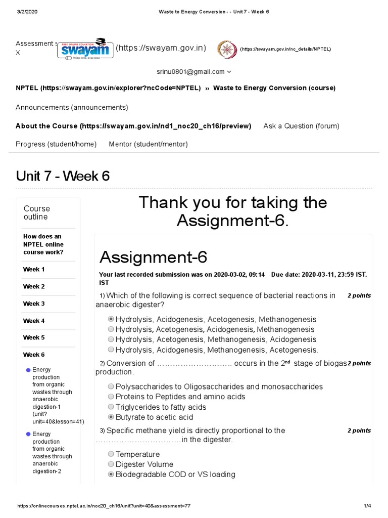 Waste To Energy Conversion - Assignment 7 | PDF | Anaerobic Digestion ...