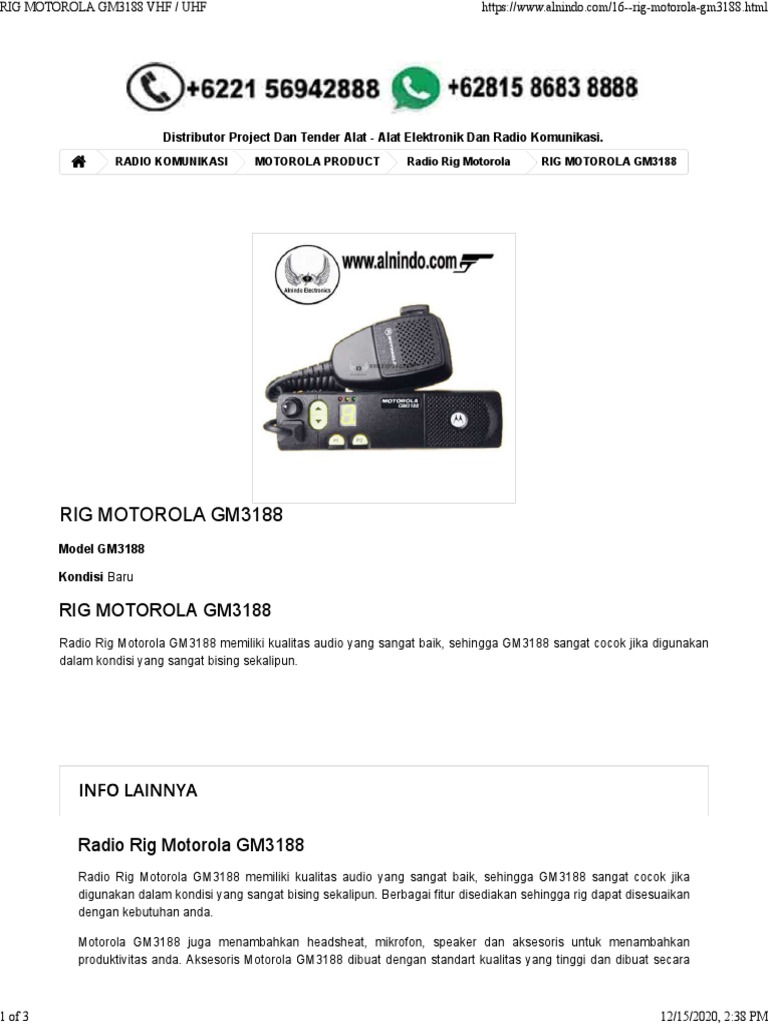 Rig Motorola Gm3188 | PDF