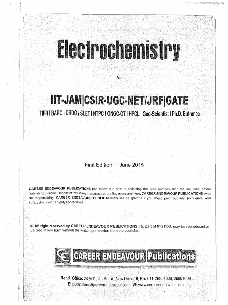 Electrochemistry by Career Endeavour | PDF