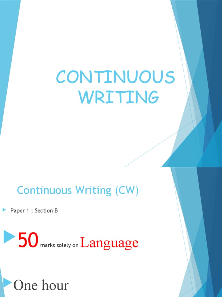 Continuous Writing Presentation | PDF | Idiom | Essays