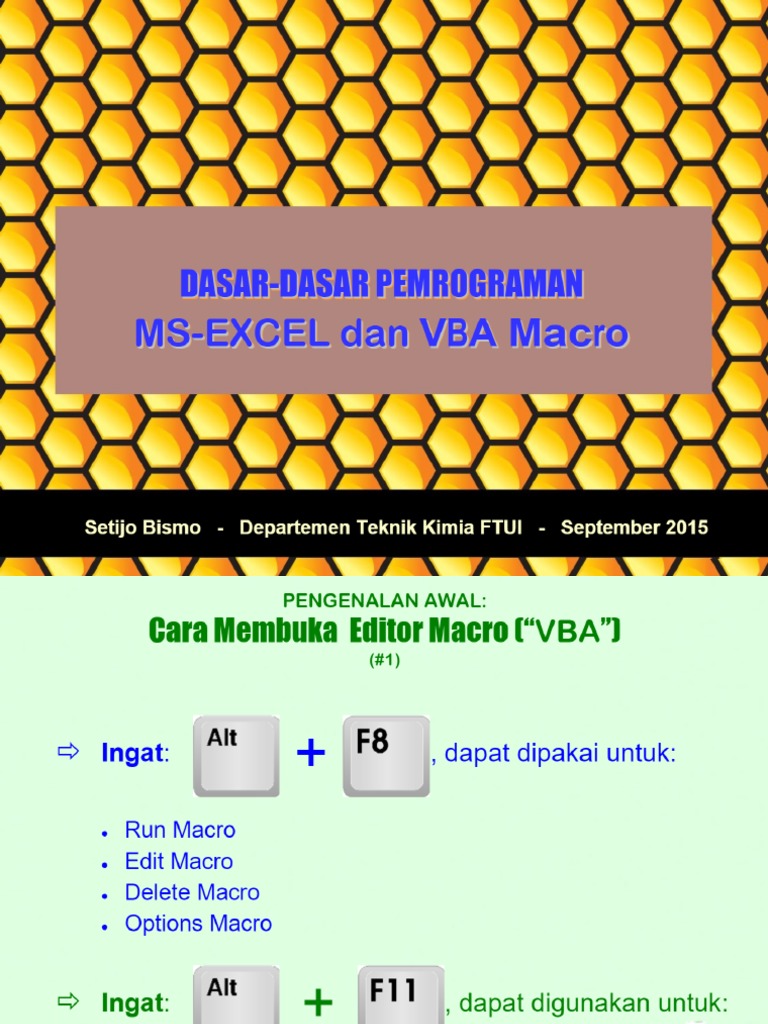DASAR-DASAR PEMROGRAMAN. MS-EXCEL Dan VBA Macro PDF | PDF | Computers