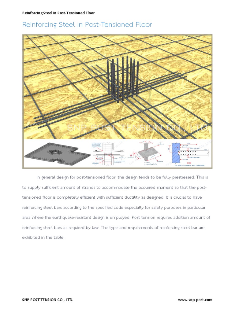 Reinforcing Steel in Post-Tensioned Floor | PDF | Prestressed Concrete ...
