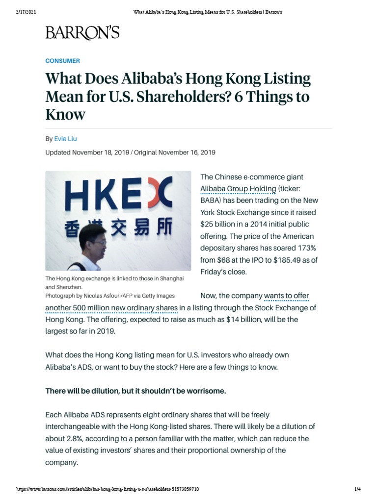Alibaba HK Listing | PDF | Alibaba Group | Hong Kong
