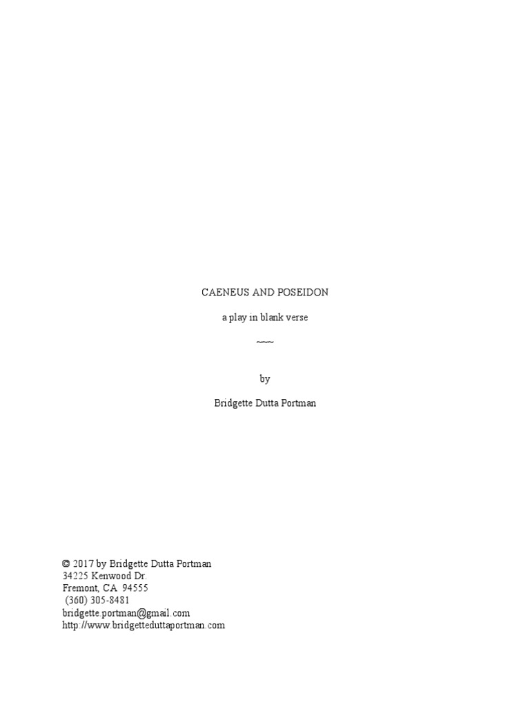 Caeneus and Poseidon | PDF | Thessalian Mythology