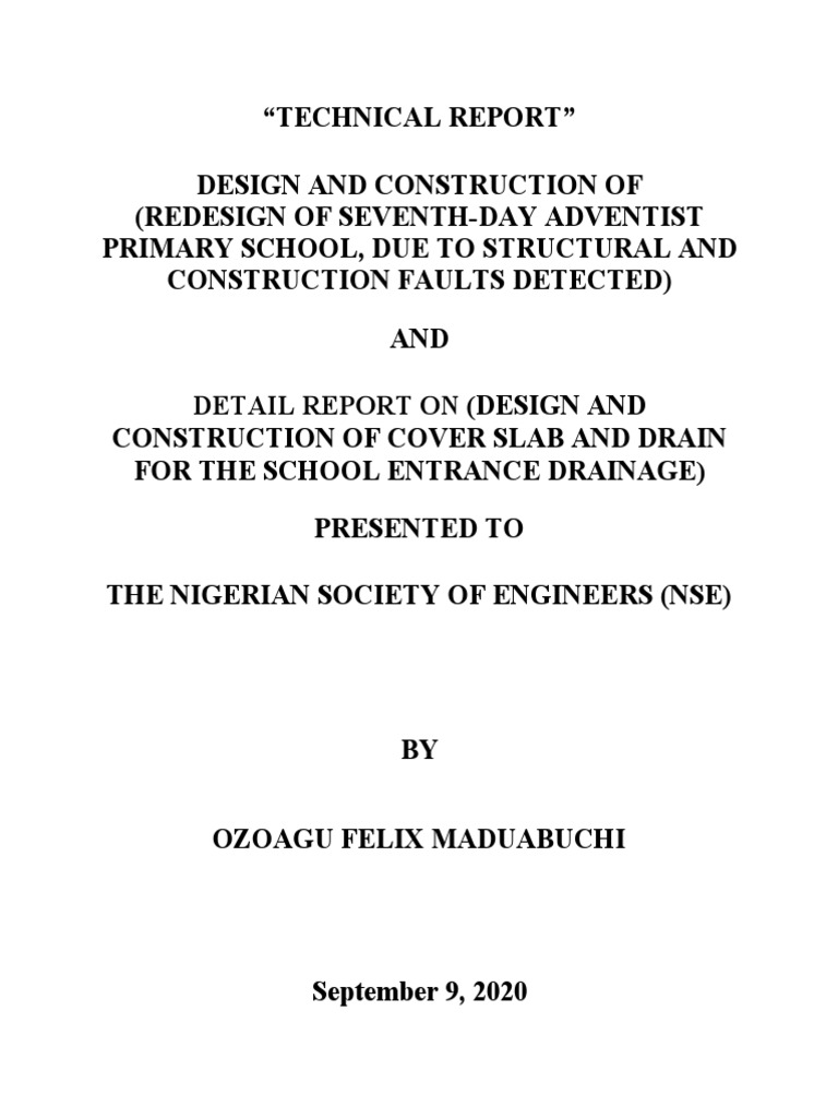 Nse Technical Report and Post Graduate Experience Format - 2 | PDF ...