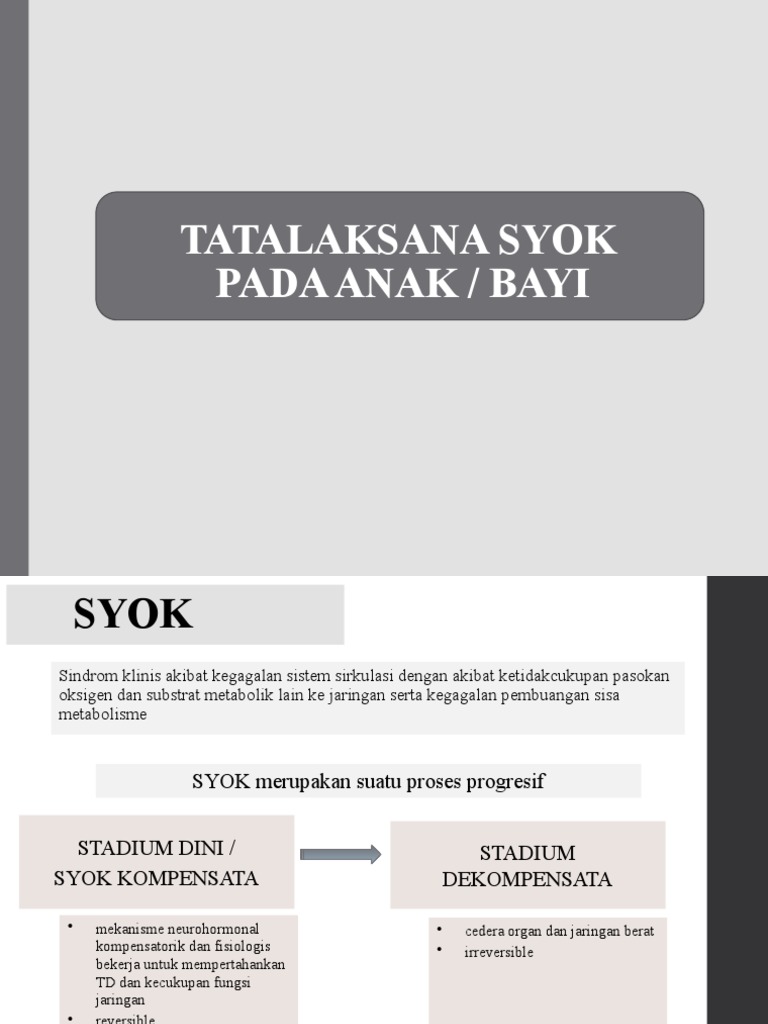 TATALAKSANA SYOK PADA ANAK - DM Sasmara | PDF