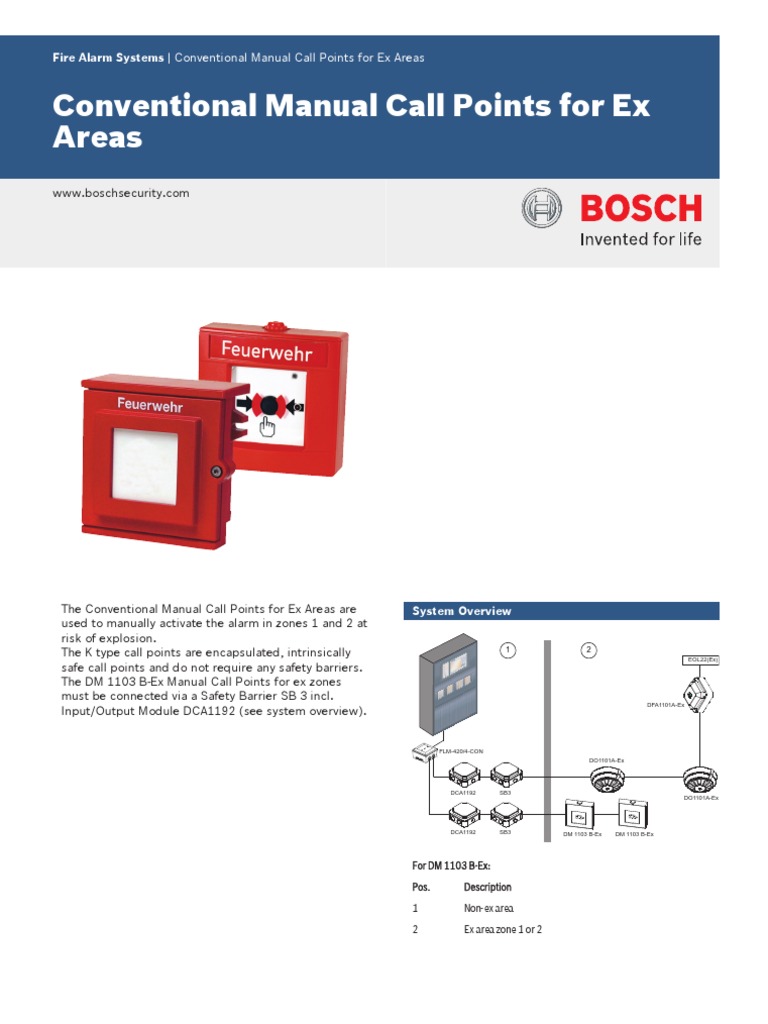 Fire Alarm Systems - Conventional Manual Call Points For Ex Areas ...