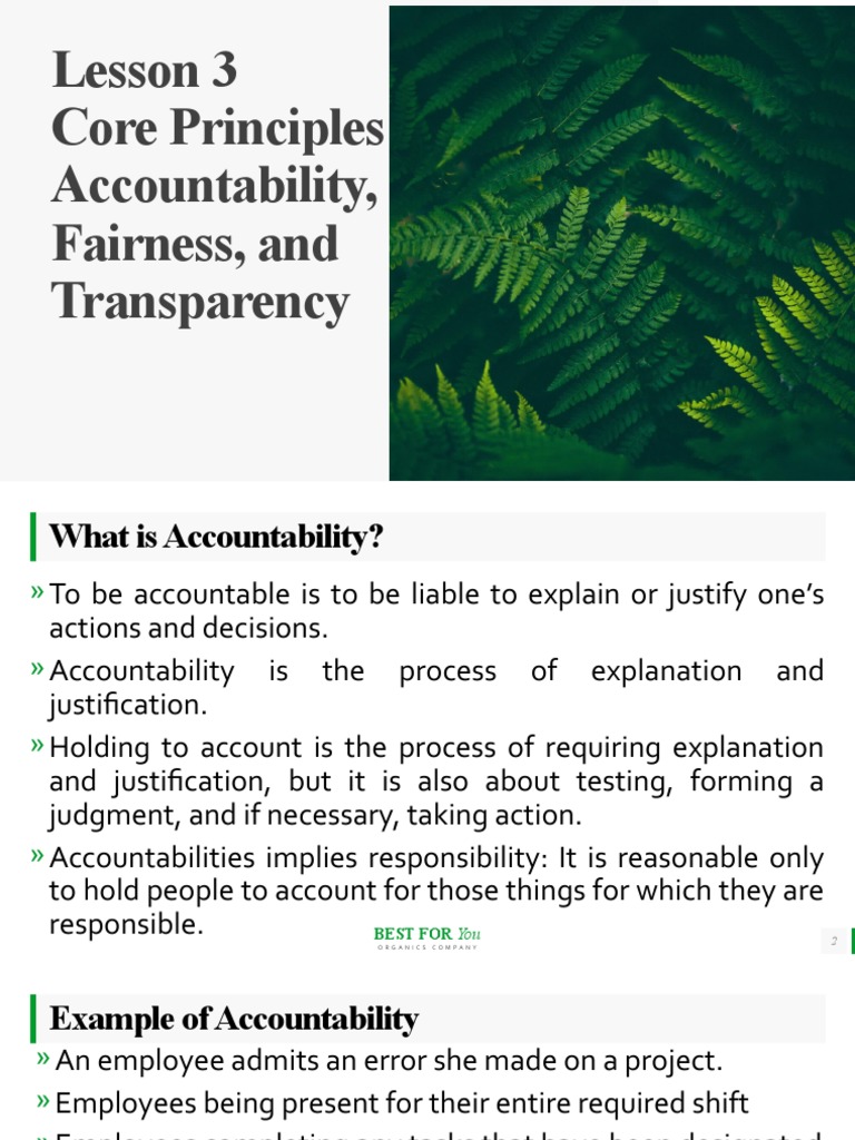 Lesson 3. Core Principles of Fairness, Accountability and Transparency ...