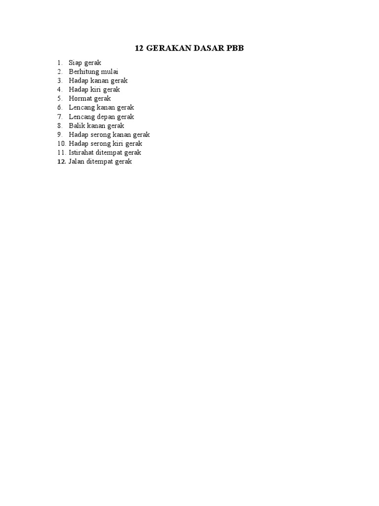 12 Gerakan Dasar PBB | PDF