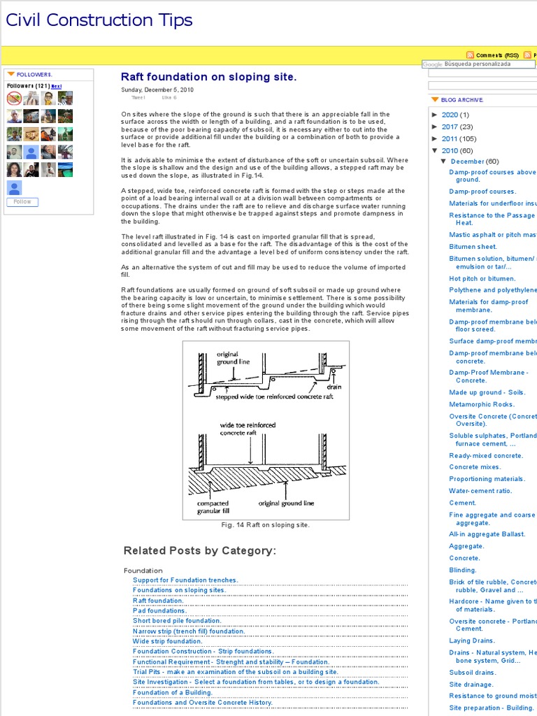 Raft Foundation On Sloping Site. - Civil Construction Tips | PDF ...